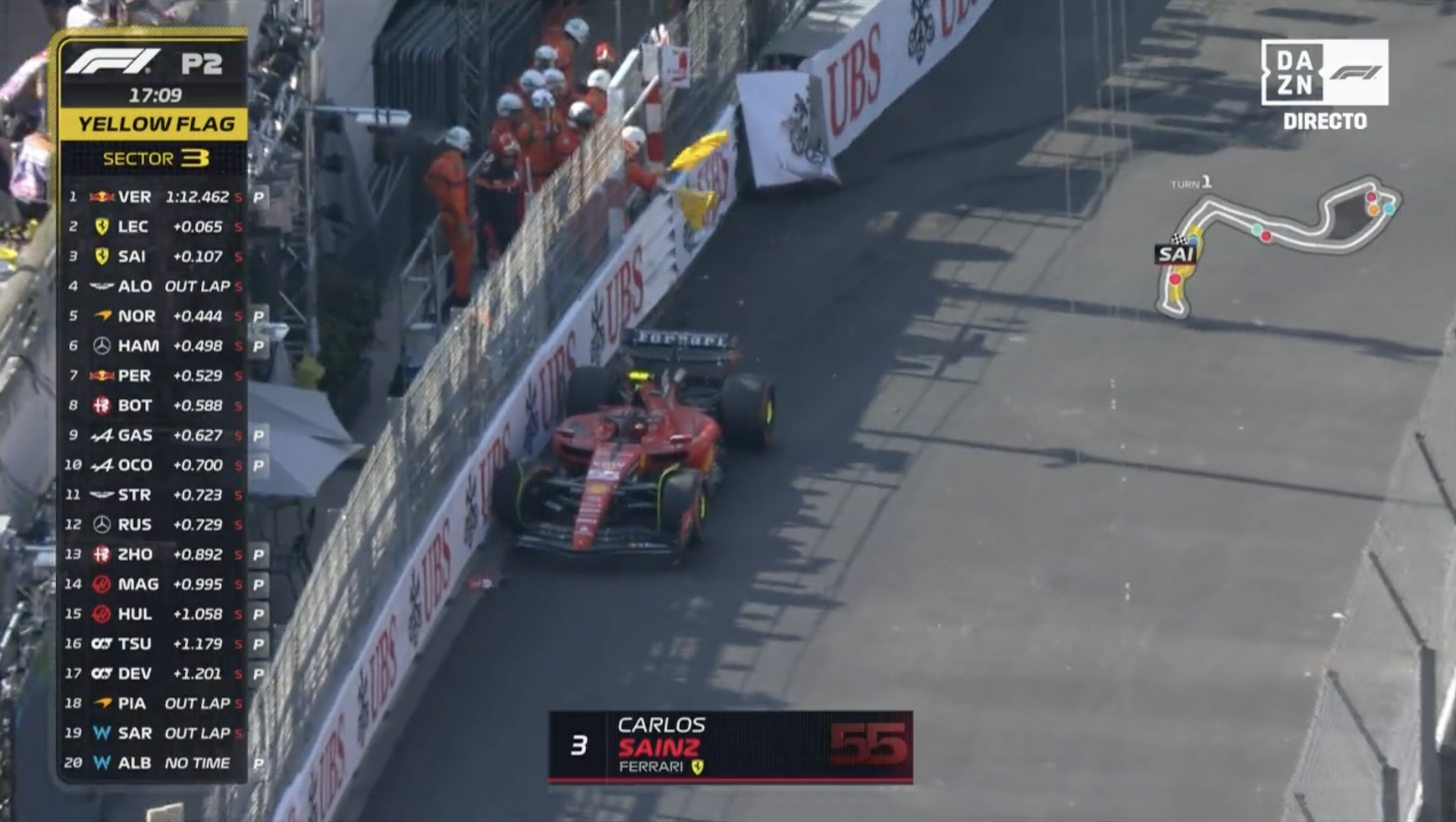 Carlos Sainz, fuera por bandera roja en un circuito de Mónaco que trae ...