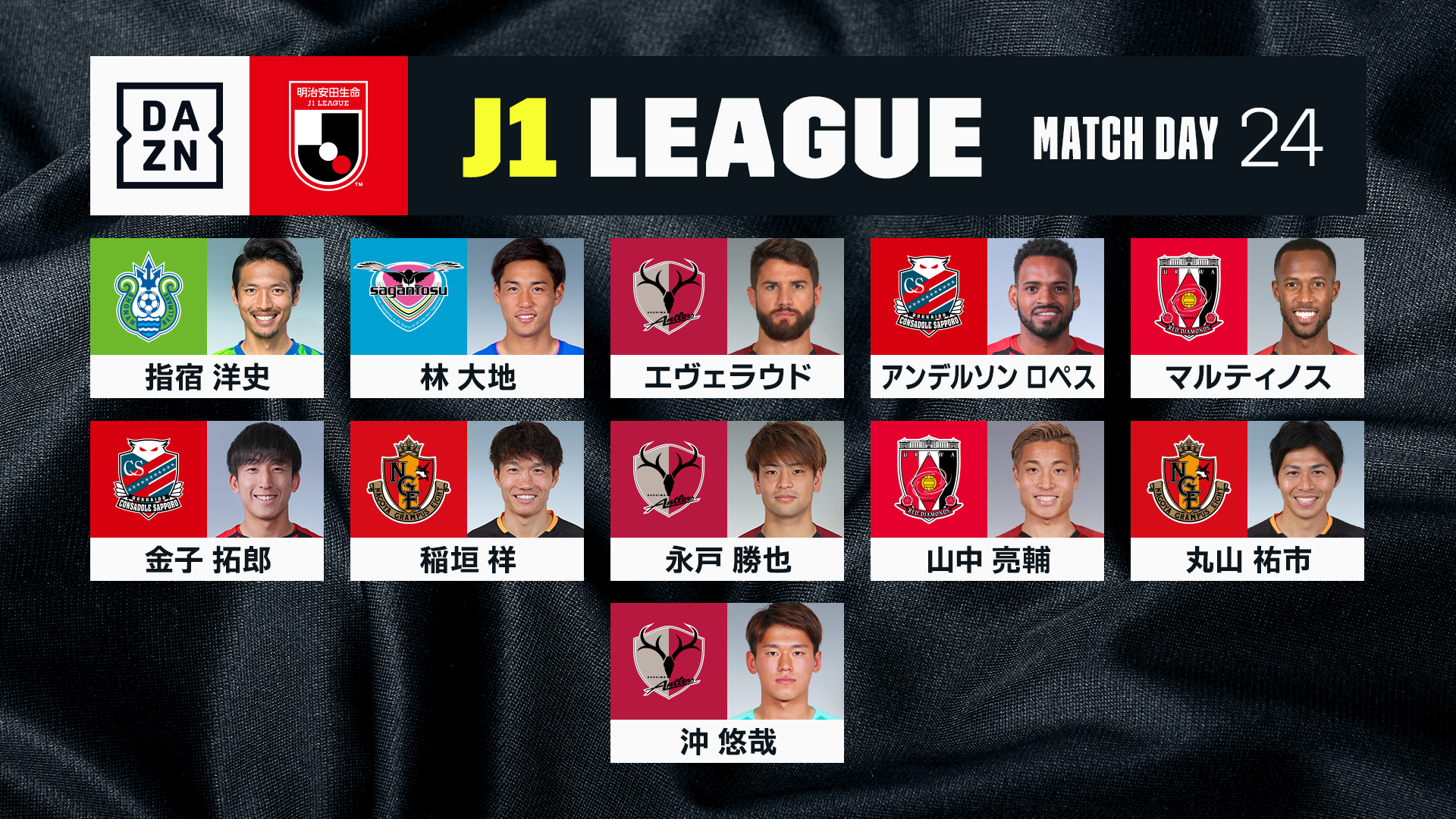 J1第24節の「DAZN週間ベストプレーヤー」が決定！ ｜ Jリーグ | DAZN News JP