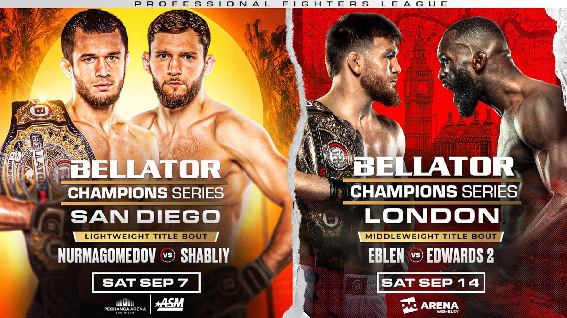 Bellator announces massive back-to-back title fights for September ...
