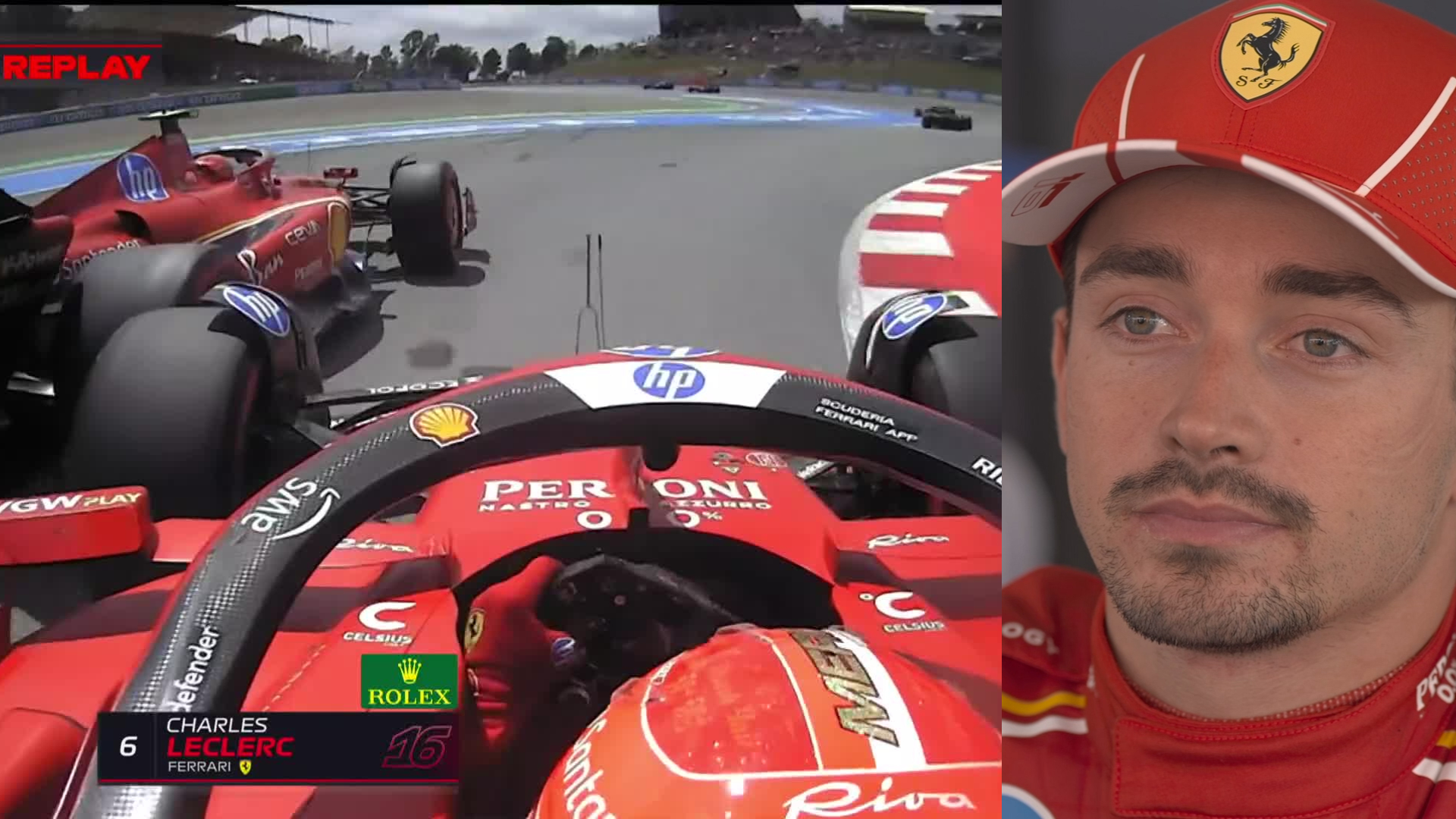 Charles Leclerc, sobre su toque con Carlos Sainz: "Entiendo que es su carrera de casa y quería ...
