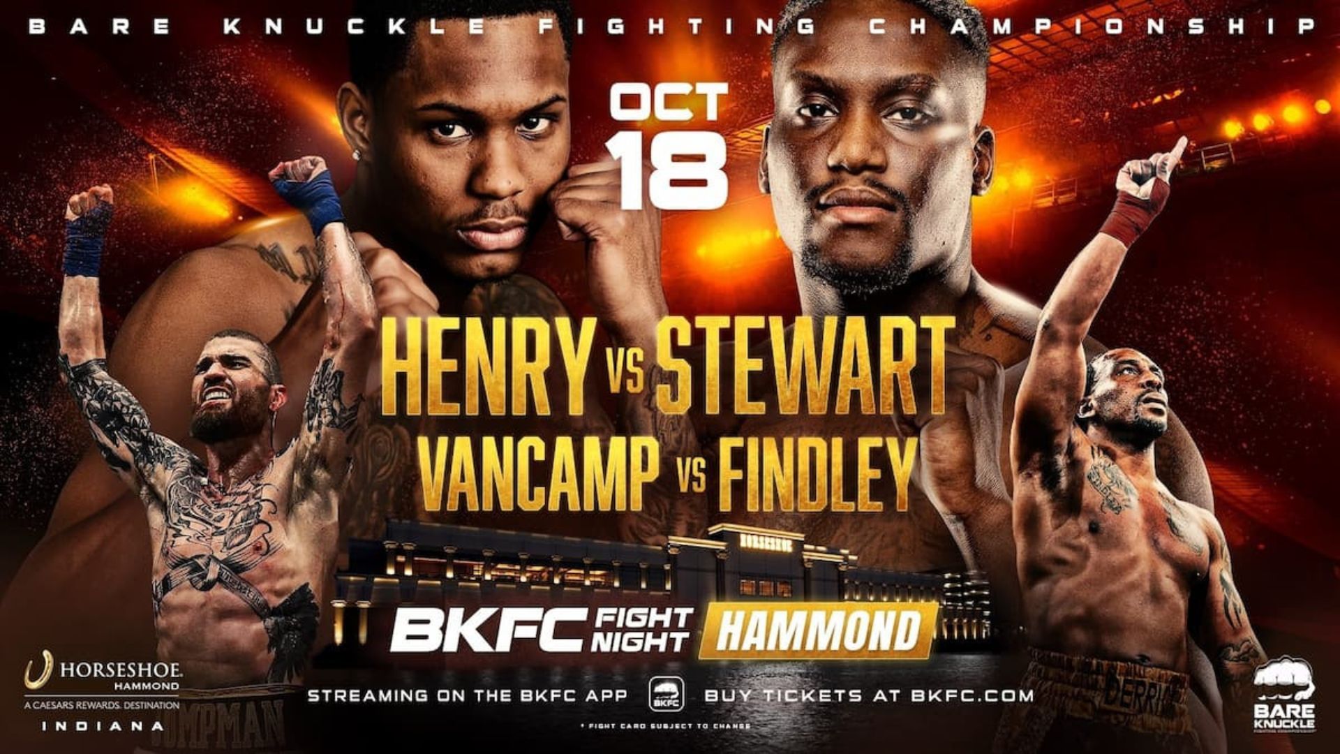 Bryce Henry vs Roderick Stewart en BKFC Fight Night Hammond: cartelera ...