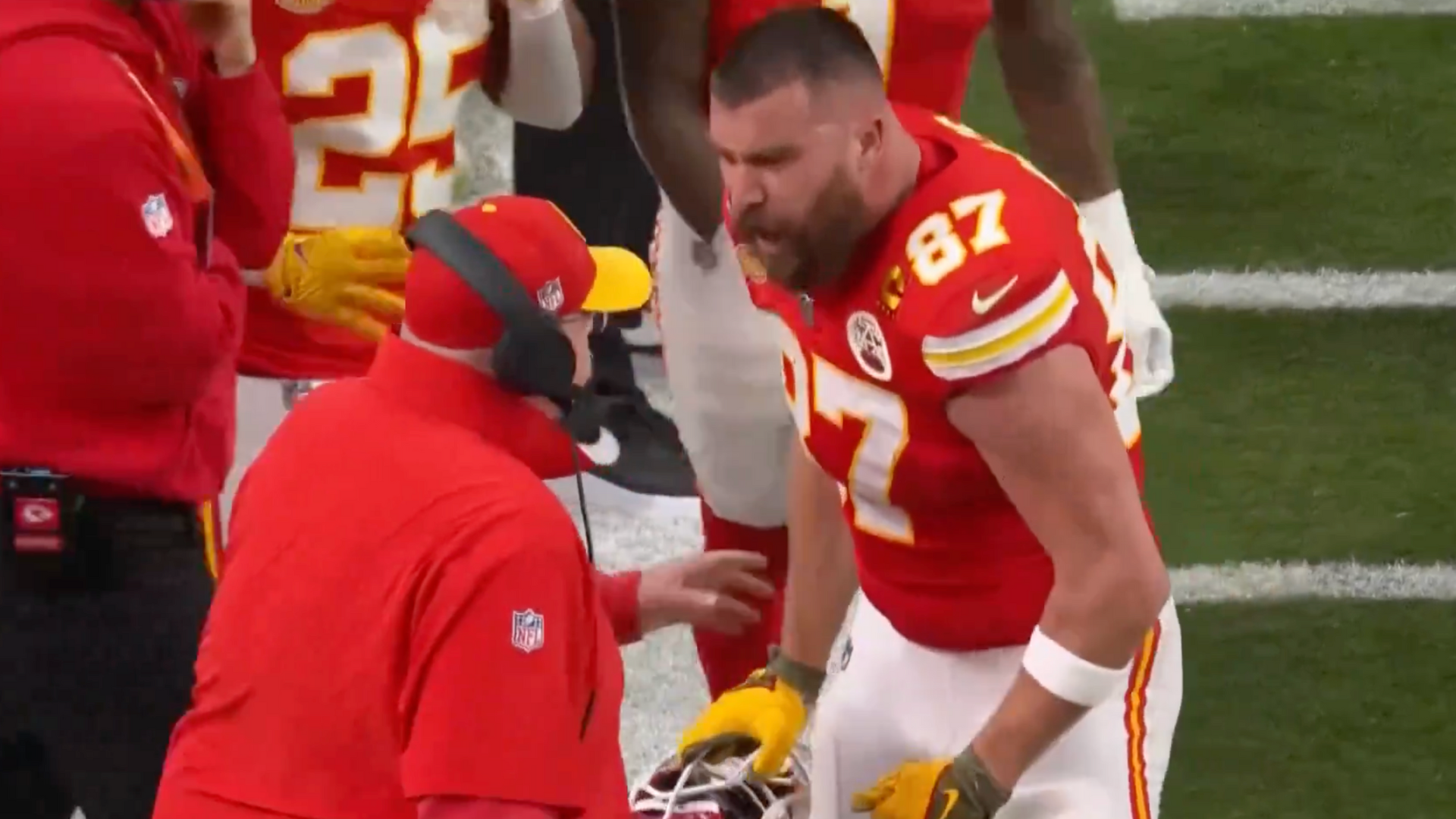Travis Kelce y su brutal enfado con Andy Reid en la Super Bowl 2024 entre Kansas City Chiefs y ...