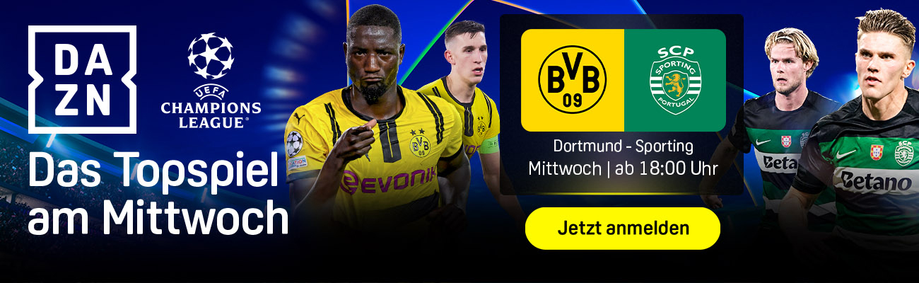 BVB vs. Sporting live: TV, LIVE-STREAM - alles zur Übertragung | DAZN News DE