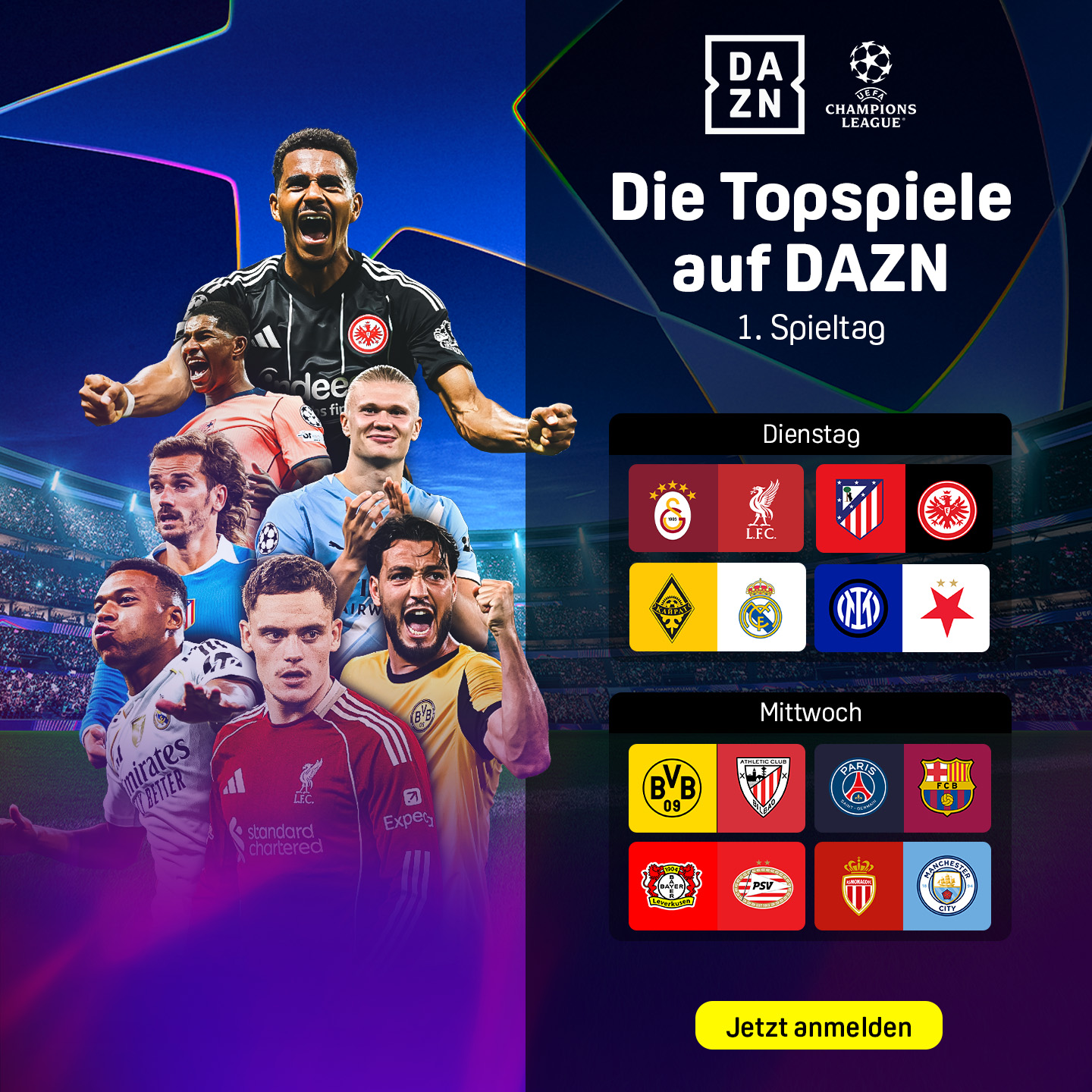 Livestream zur Champions League: Atletico Madrid - Eintracht Frankfurt | DAZN News DE