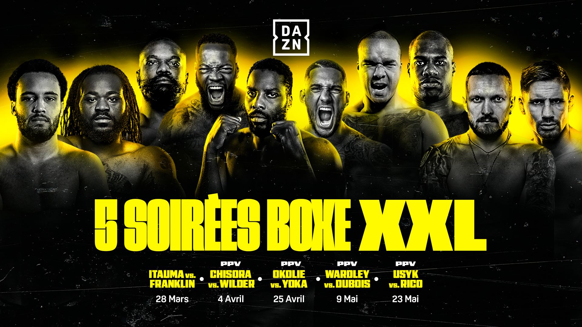 Deux mois de boxe poids lourds à suivre en direct sur DAZN avec 5 ...