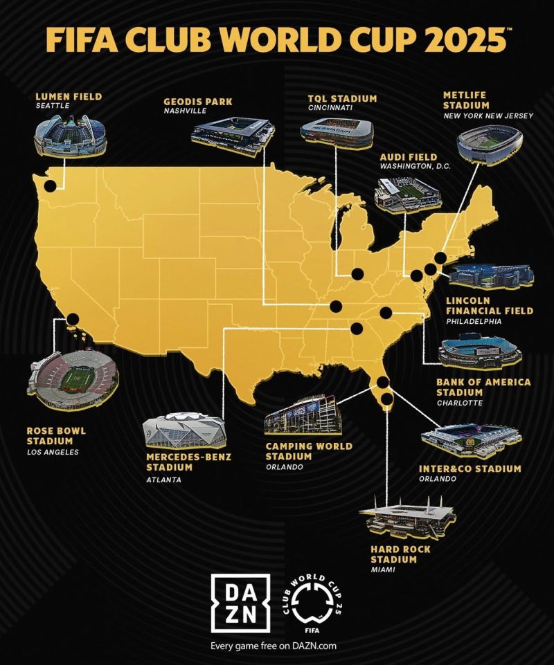 Quels stades seront utilisés lors de la Coupe du Monde des Clubs de la FIFA ? | DAZN News BE