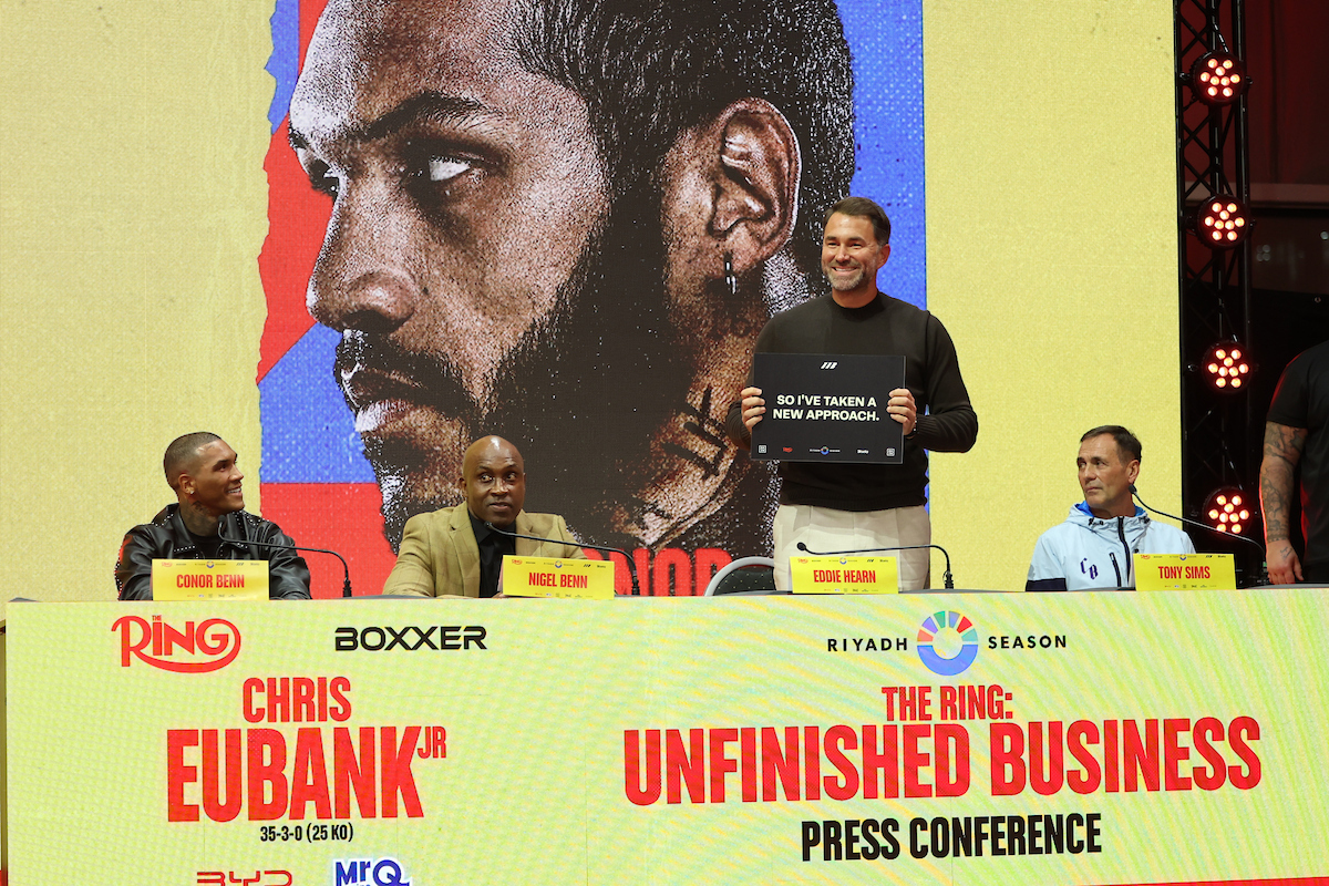 How Christmas movie starring Hugh Grant inspired Eddie Hearn's Eubank Jr vs Benn press ...