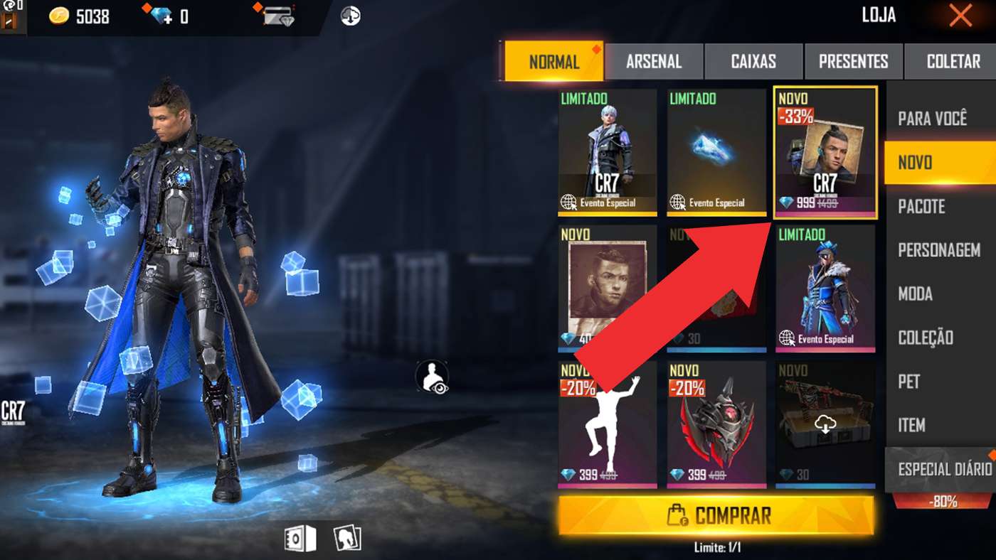 CR7 no Free Fire: Como liberar o personagem Chrono no game | Goal.com