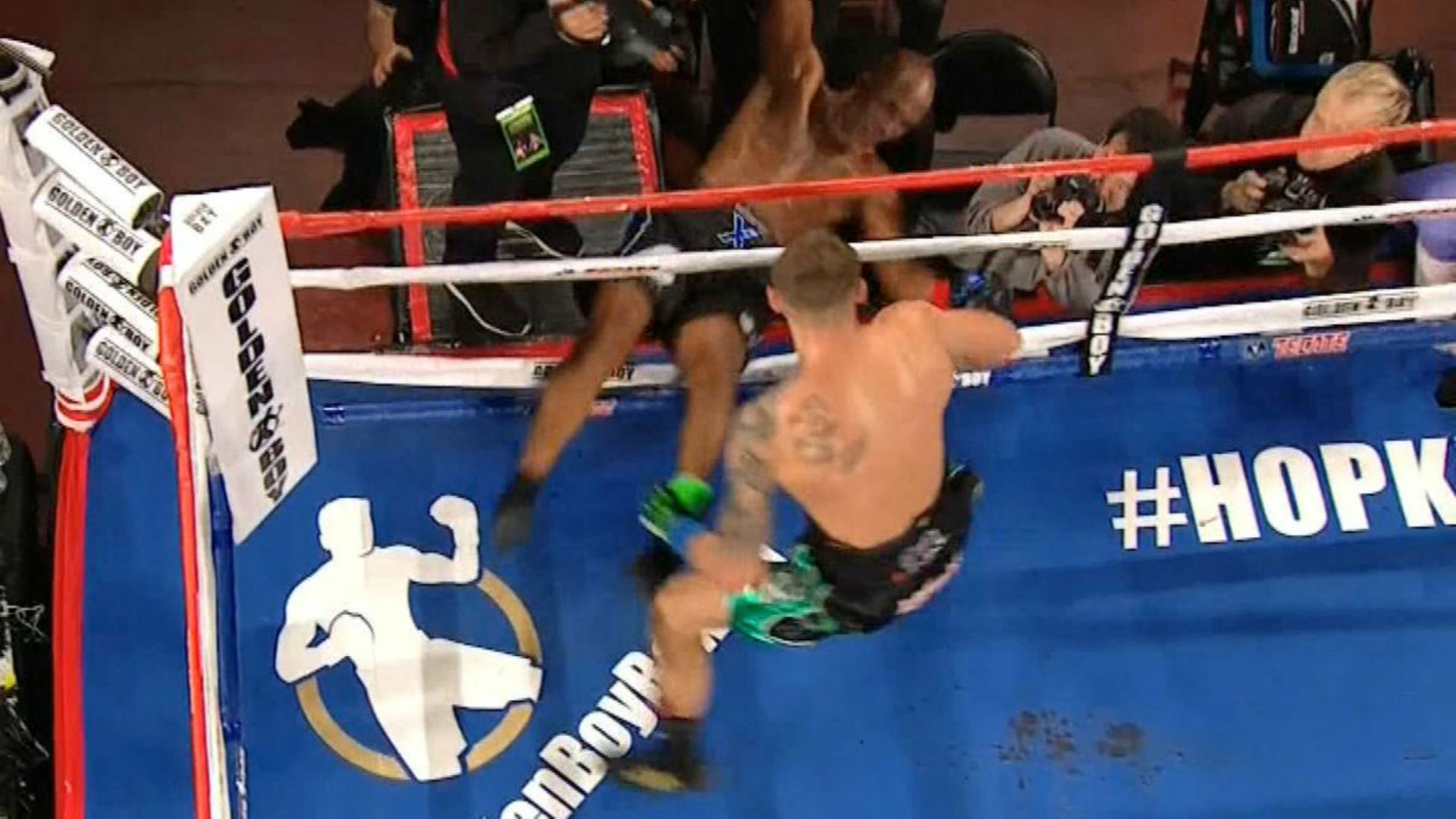 WATCH: Boxing legend Bernard Hopkins knocked out of the ring | Sporting ...