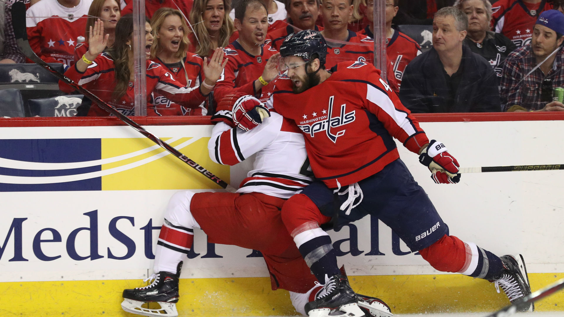 NHL playoffs 2019: Tom Wilson delivers questionable hit in Capitals ...