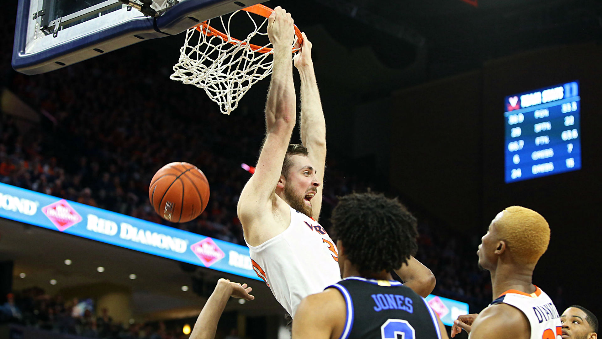 Virginia's Jay Huff enters Ralph Sampson territory by standing tall vs ...