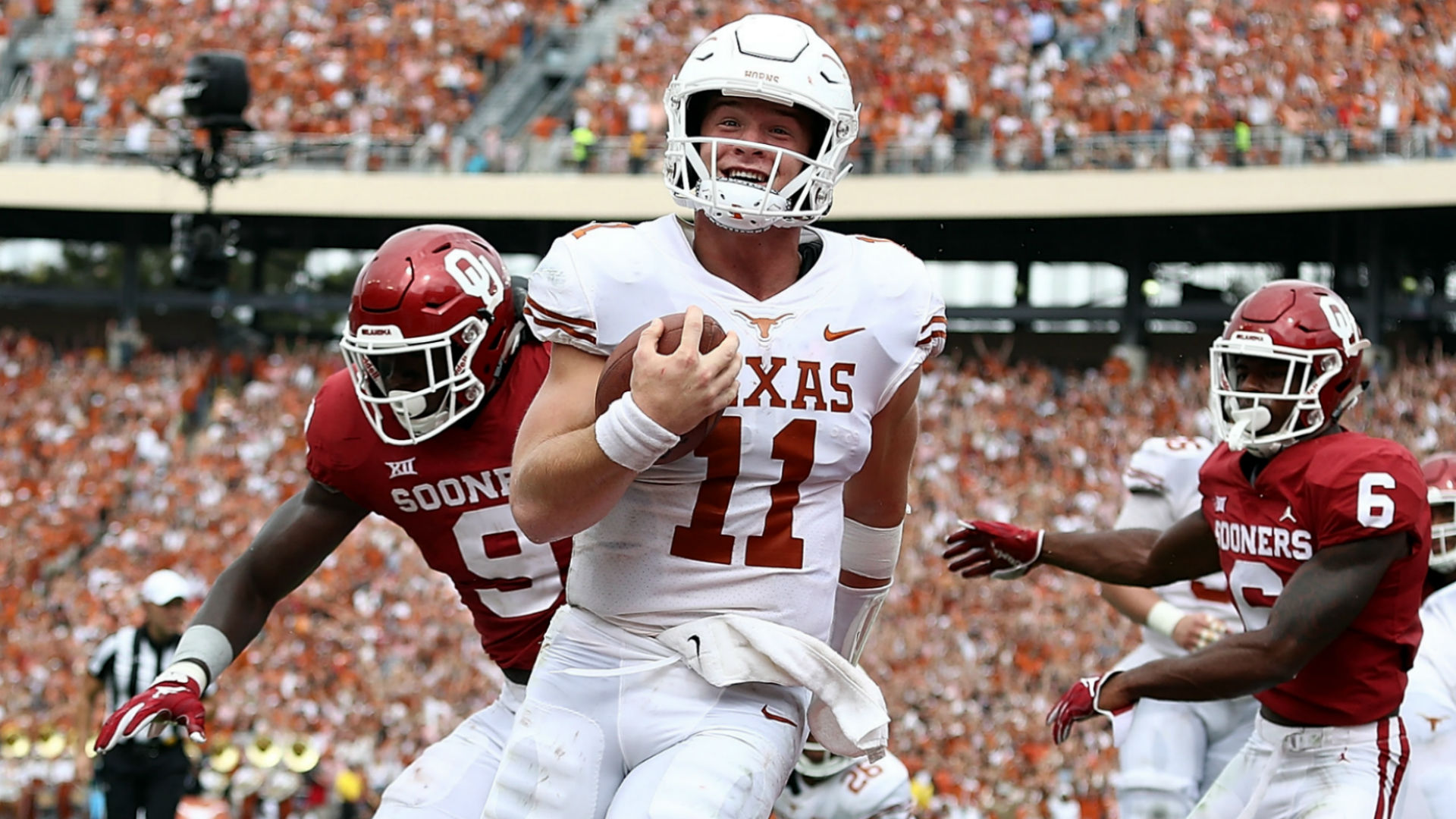 Texas-Oklahoma: Sam Ehlinger leads Longhorns in Red River thriller ...