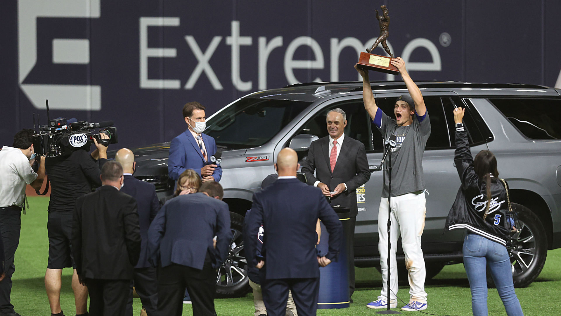 Dodgers' Corey Seager makes it a double with 2020 World Series MVP ...