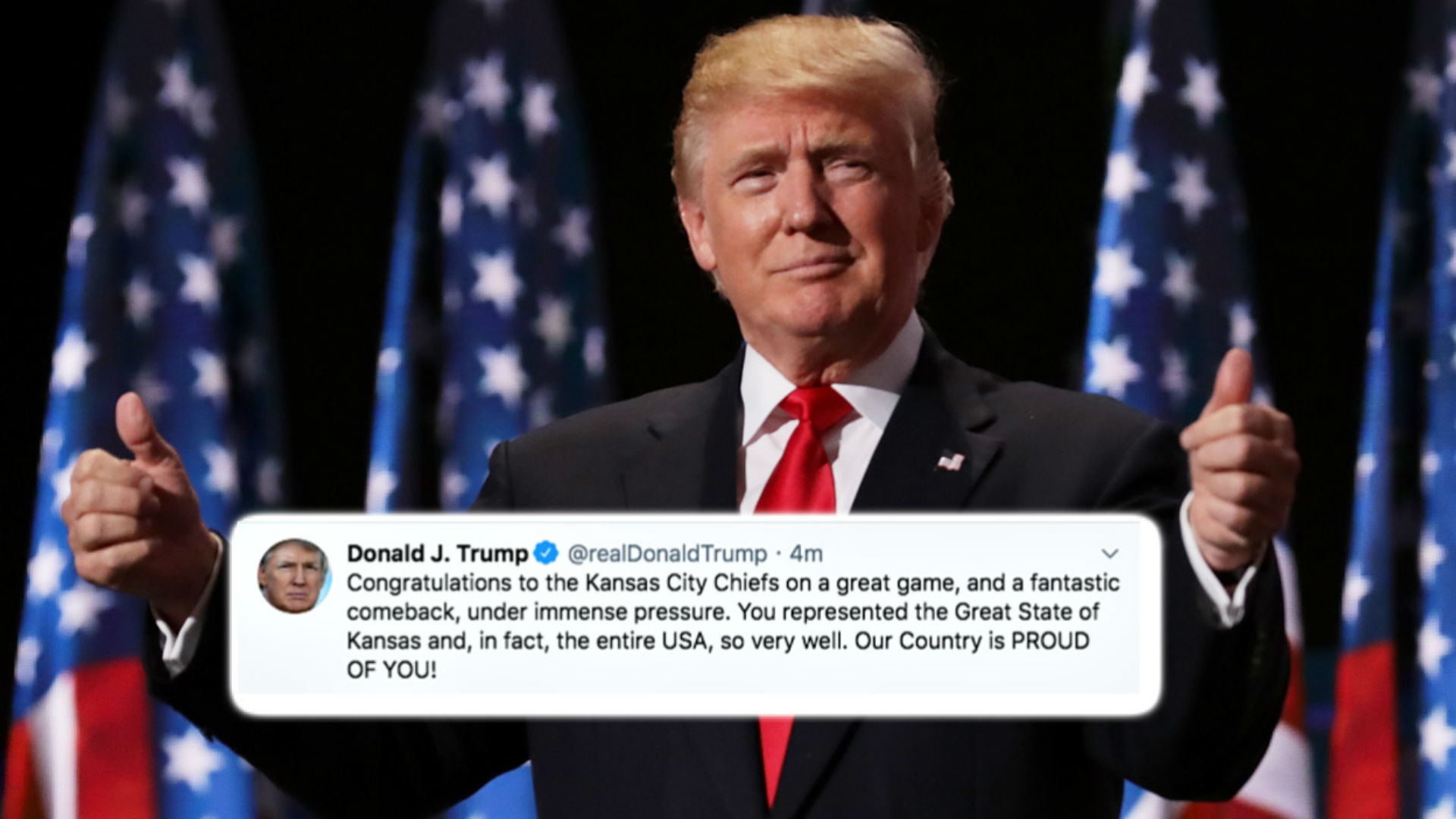 President Trump's congratulatory Super Bowl tweet says Kansas City ...