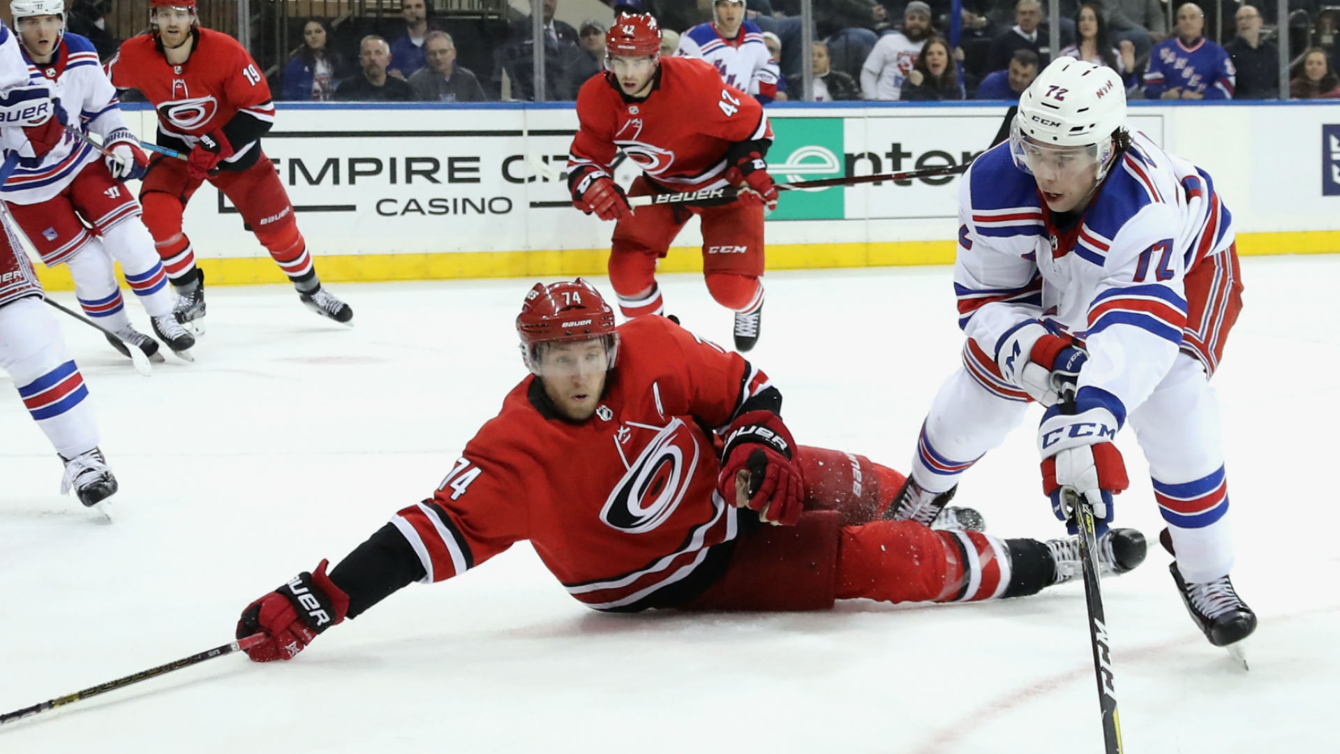 Canes defenseman Jaccob Slavin saves three goals in win over Rangers ...